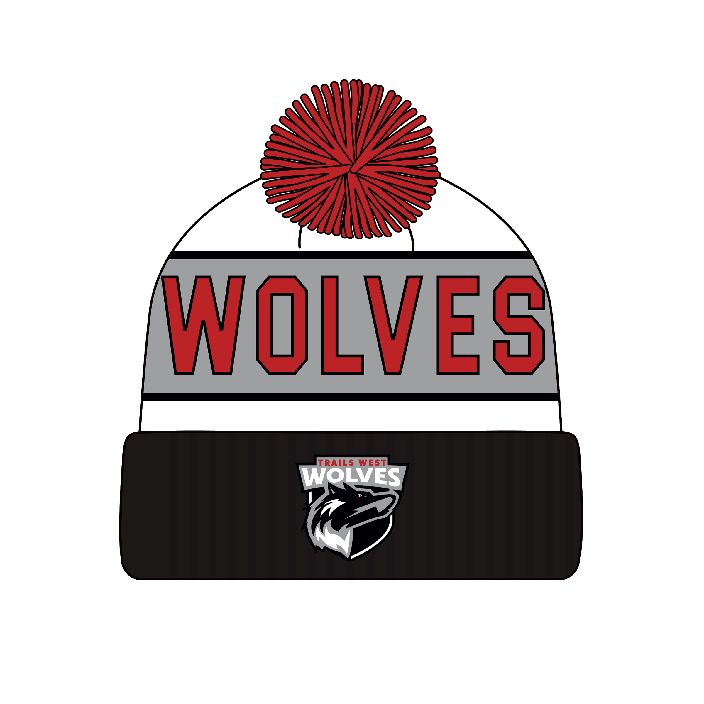 Trails West Wolves White Pom – Adrenalin Source for Sports
